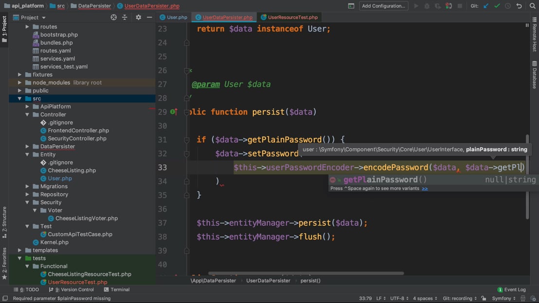 Data Persister Encoding The Plain Password Api Platform Part 2 Security Symfonycasts
