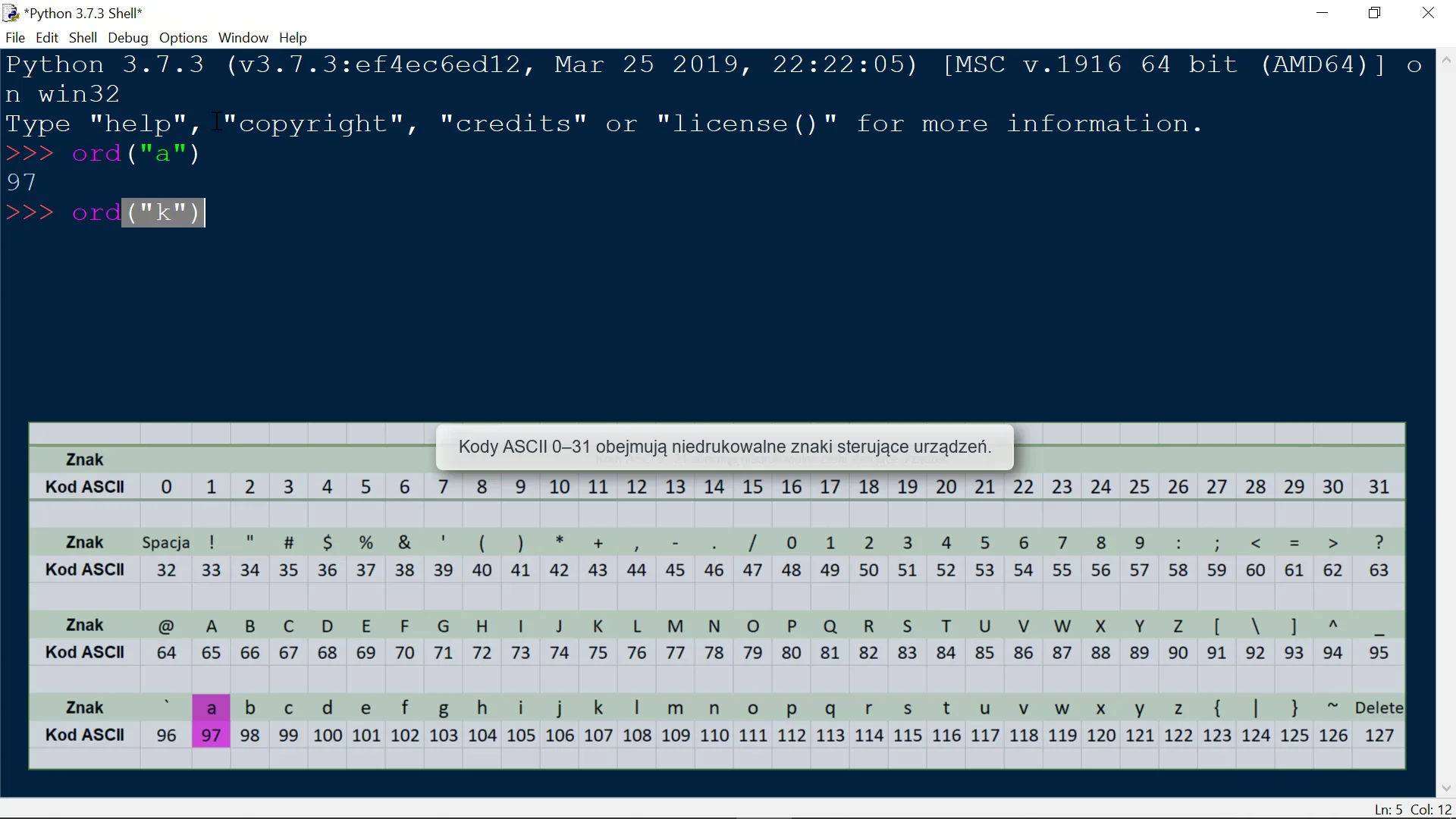 Programowanie w Pythonie. Szyfr Cezara