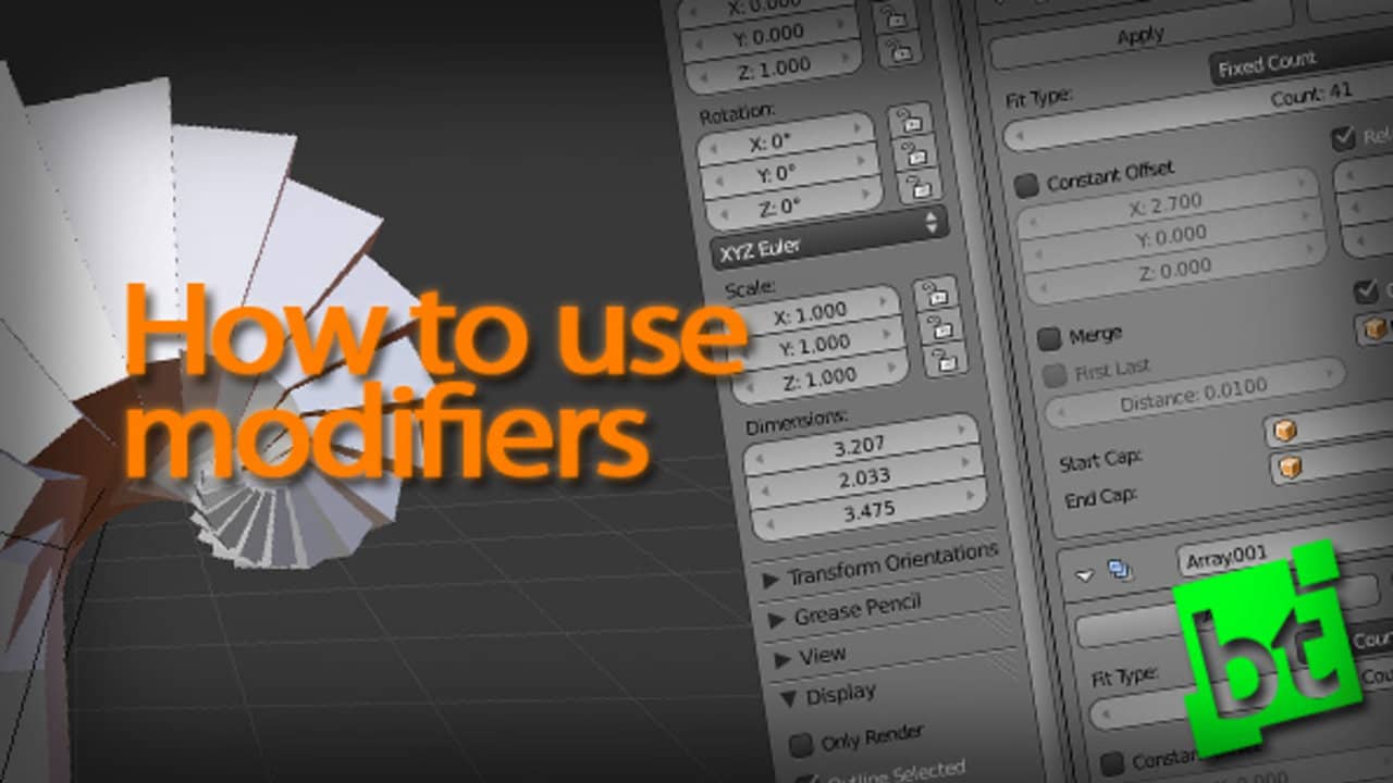 Blender 2.5 - How to use modifiers on Vimeo