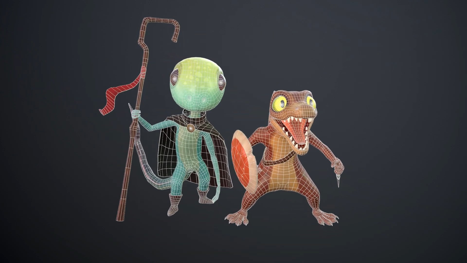 Lizard Warriors wireframe render on Vimeo