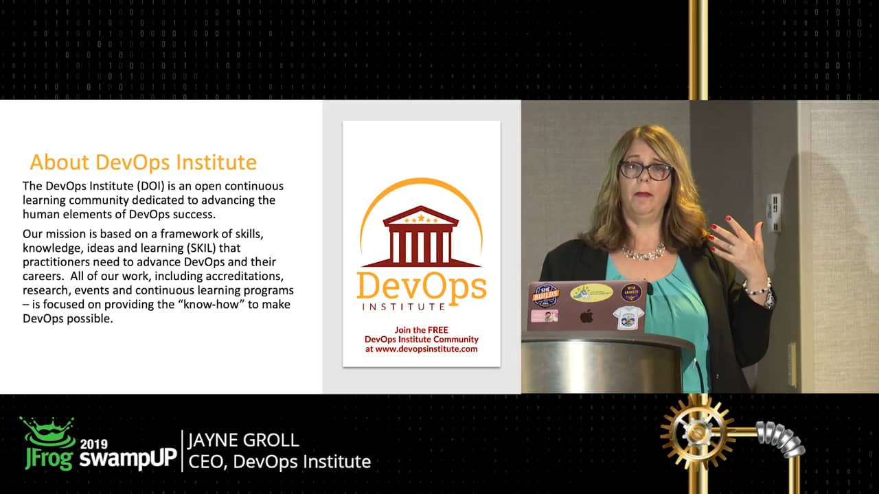 swampUP 2019 - DevOps Skills Survey & Results by DevOps Institute - Jayne Groll on Vimeo
