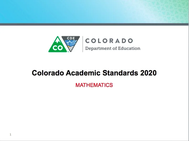 Math - What to Look for (2020 Colorado Academic Standards ...