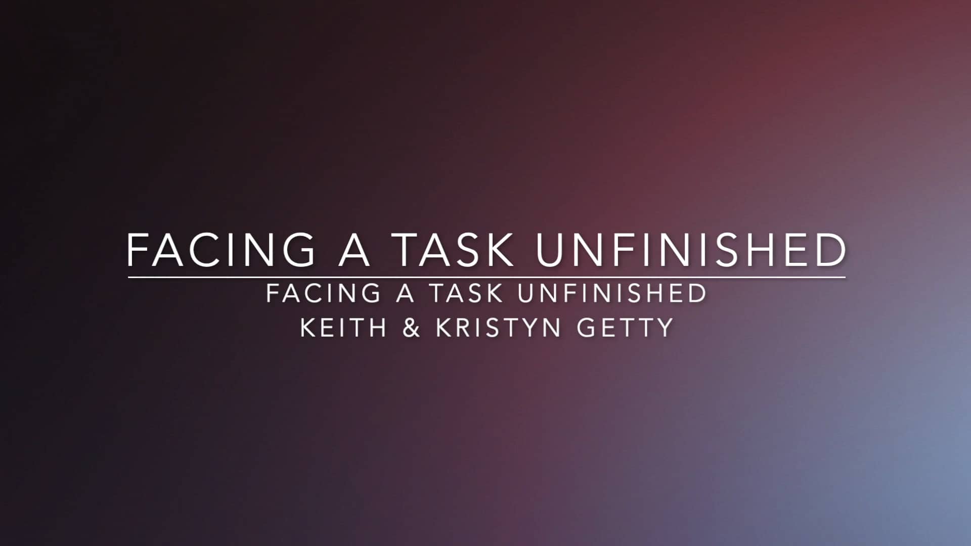 Facing a Task Unfinished - Lyric Video on Vimeo