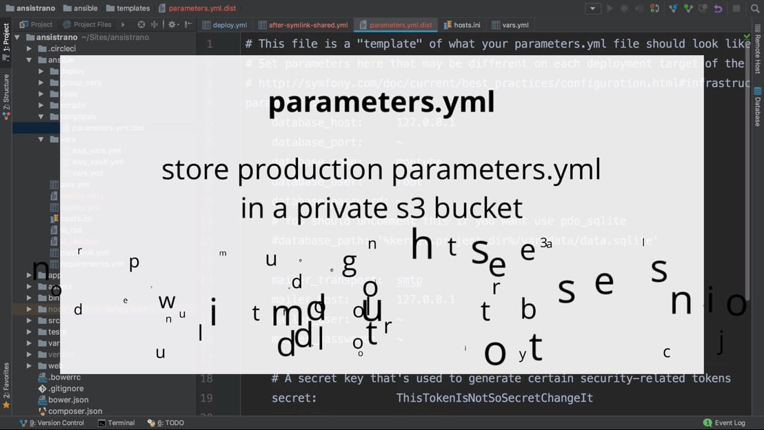Parametersyml Handling Secret Config Animated Deployment With Ansistrano Symfonycasts 