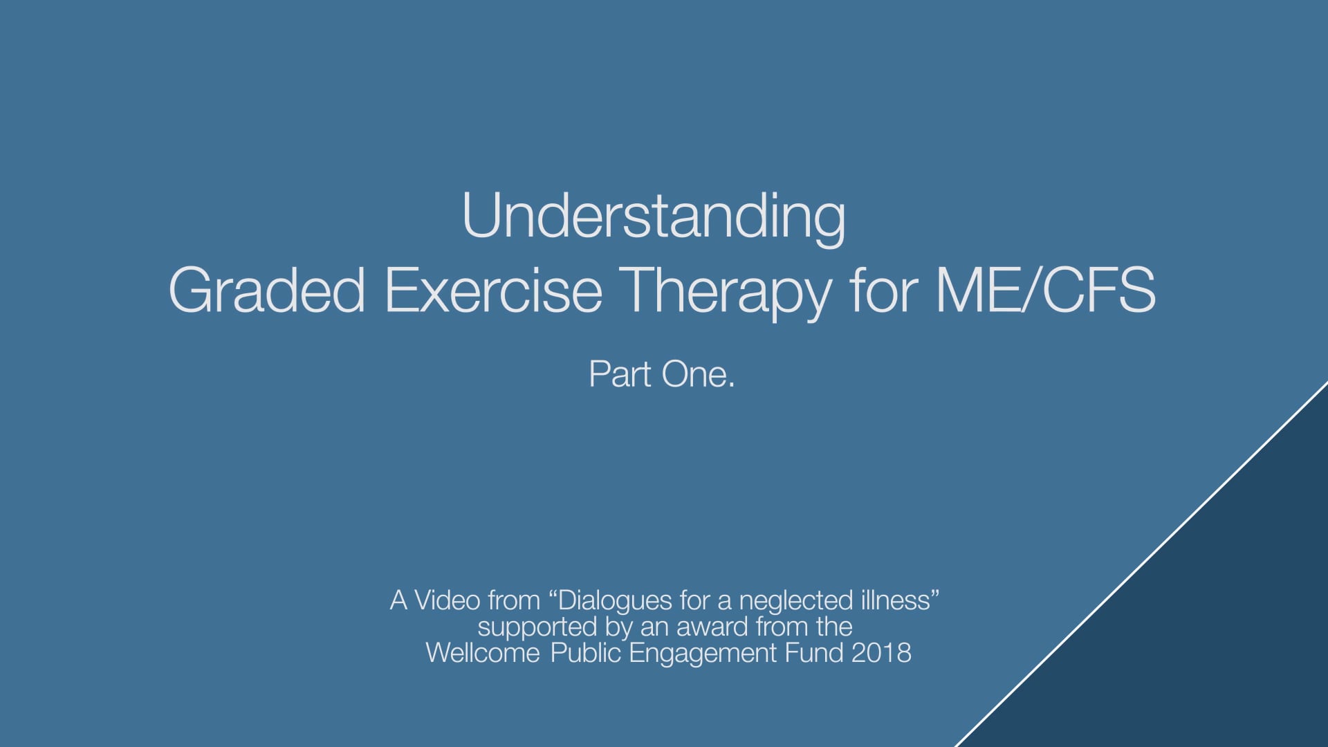 Graded Exercise Therapy Part 1 on Vimeo