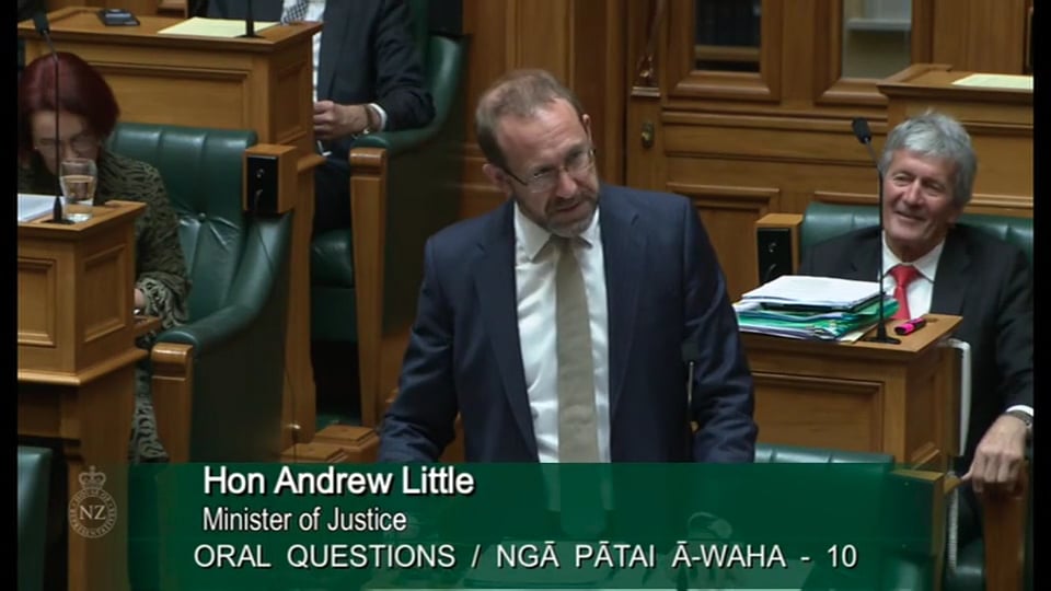 Question 10 - Hon Dr Nick Smith to the Minister of Justice on Vimeo