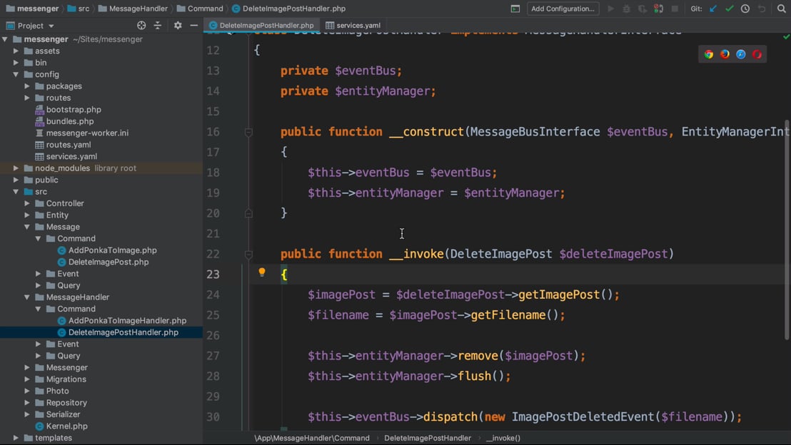 Advanced Handler Config: Handler Subscribers > Messenger! Queue work for Later | SymfonyCasts