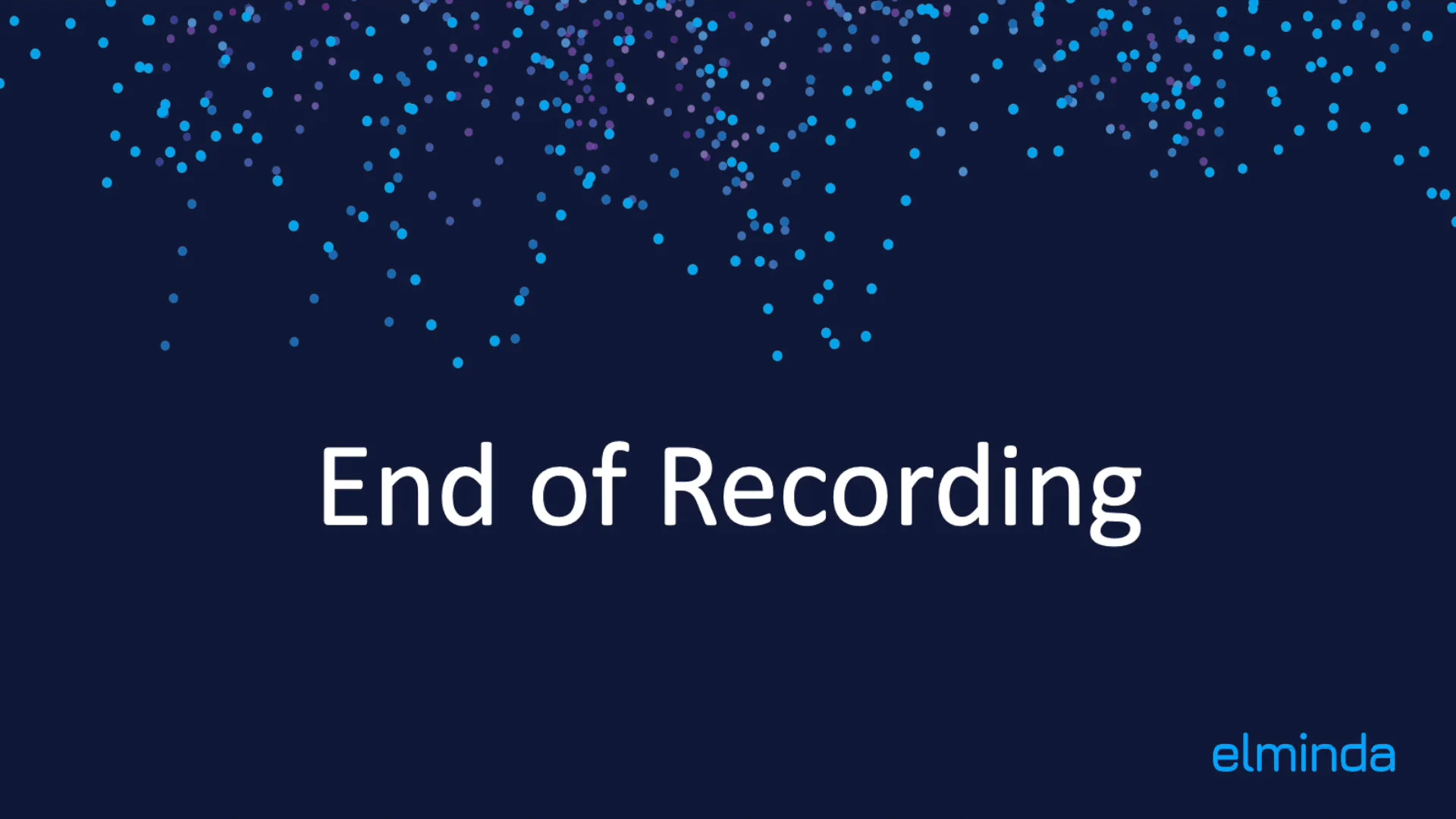 End of Recording on Vimeo