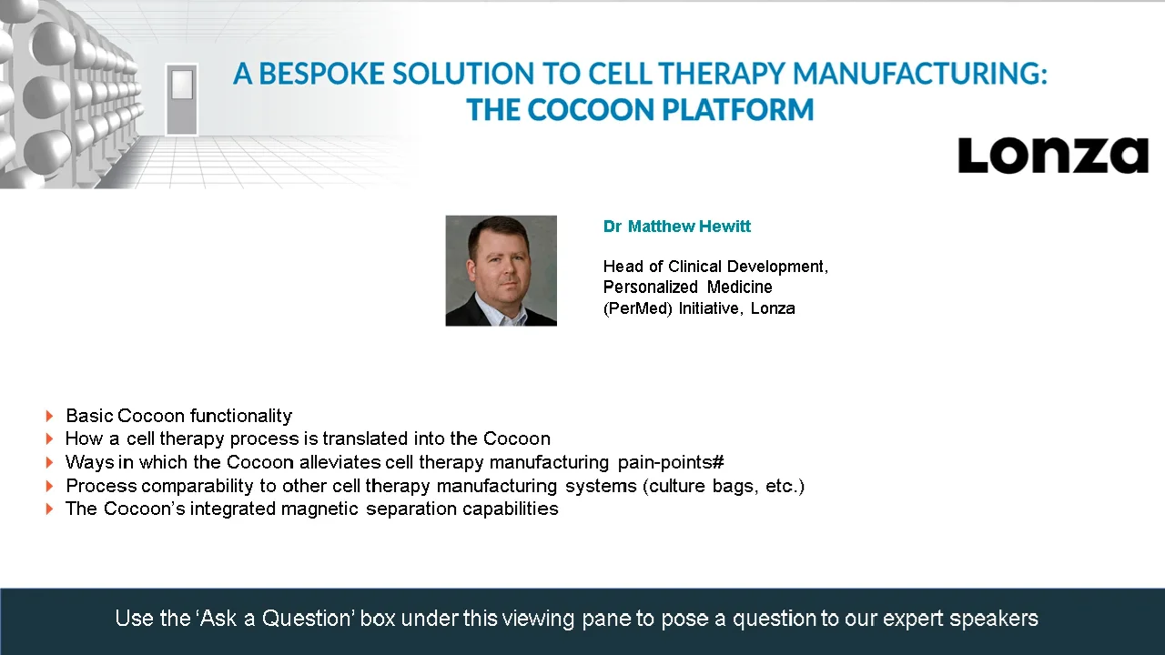 A bespoke solution to cell therapy manufacturing: the Cocoon platform ...