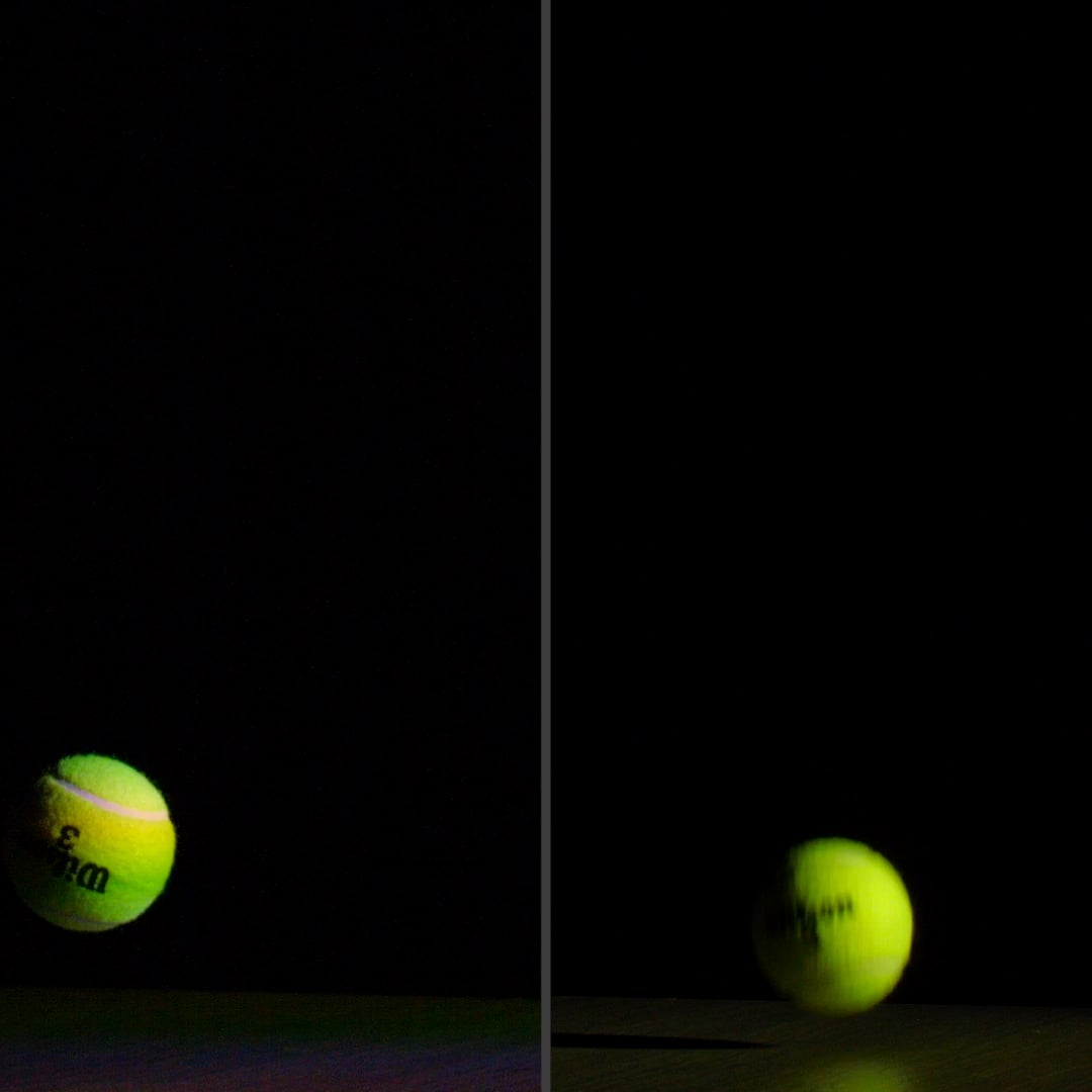 Tennis Ball Drop Flicker Comparison on Vimeo