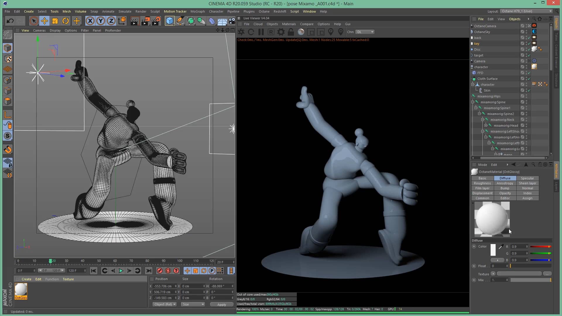 Step by step - Modeling a girl in C4D. Posed in Mixamo. on Vimeo