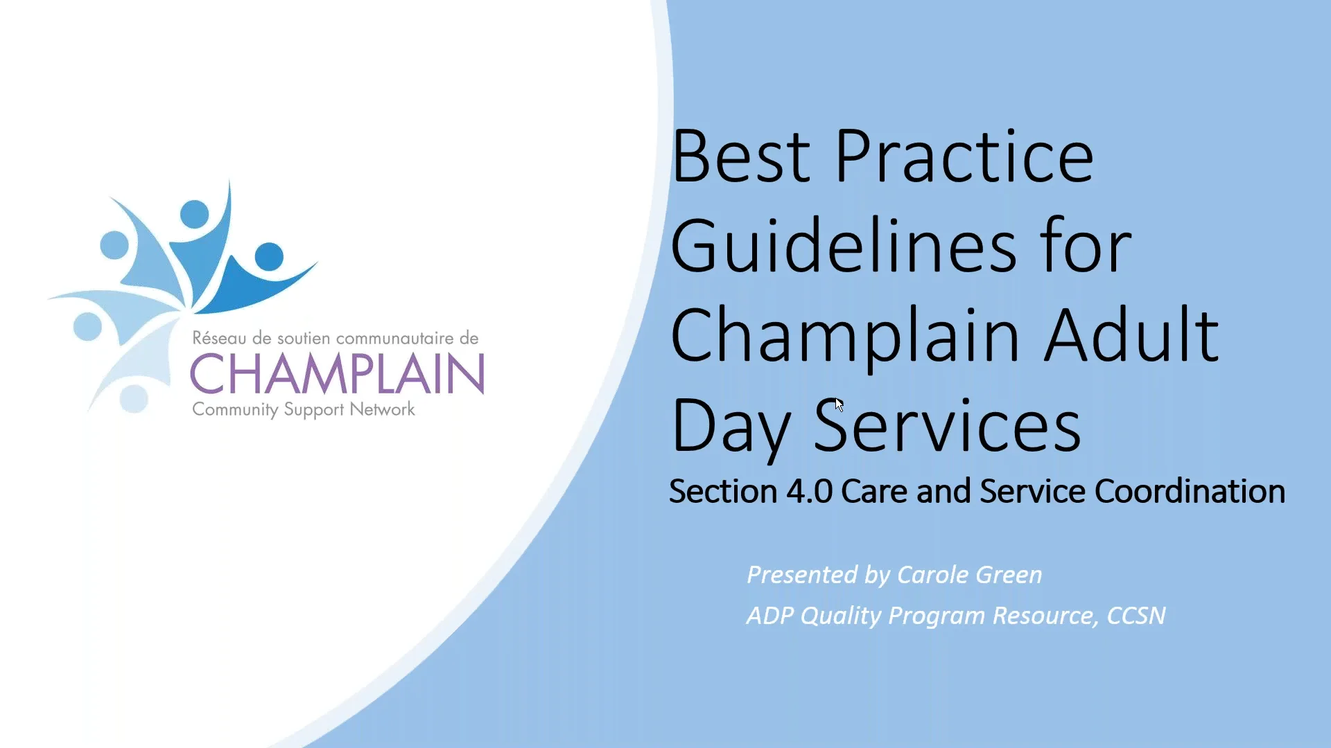 Adult Day Program Best Practice Guidelines - Section 4 Care and Service ...