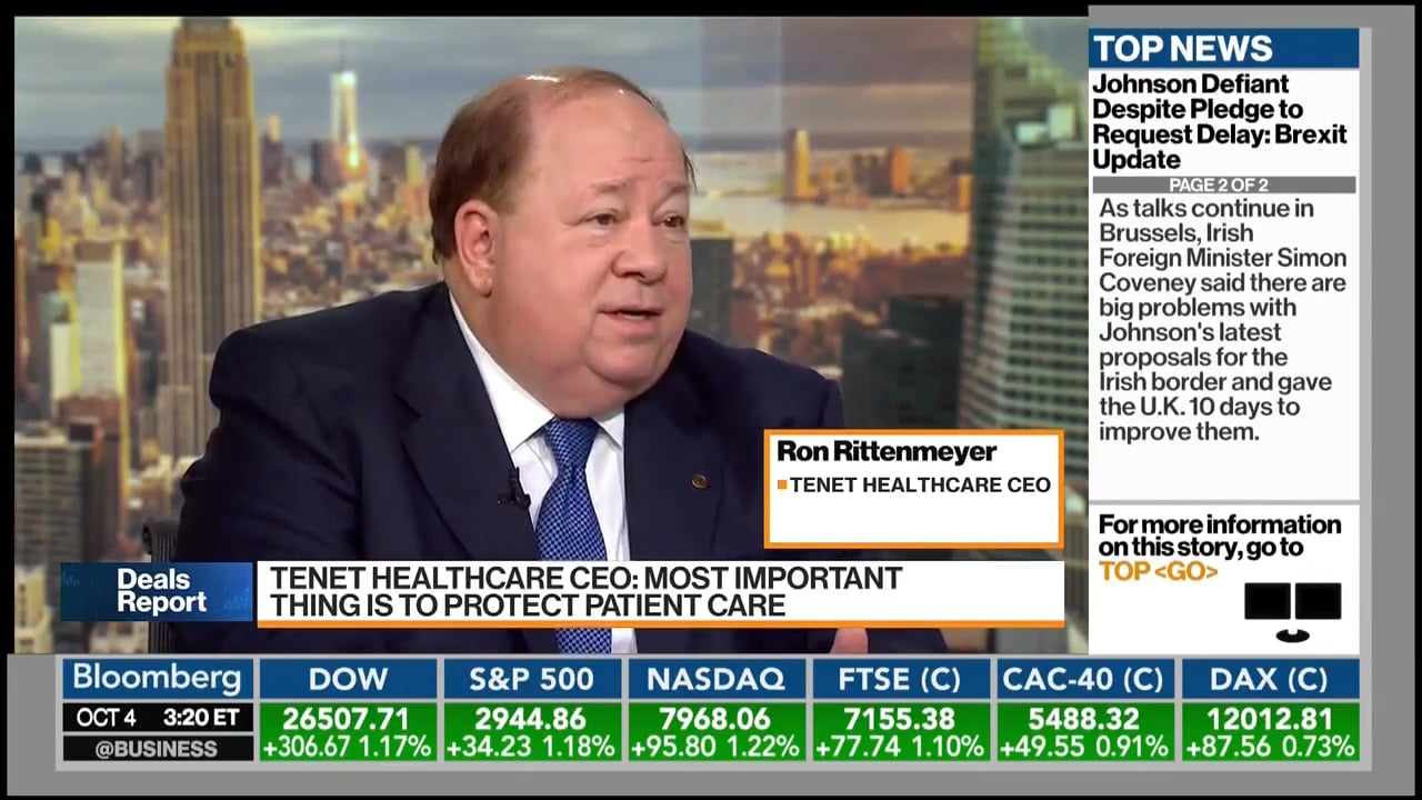 Tenet's CEO Ron Rittenmeyer on Bloomberg television on Vimeo