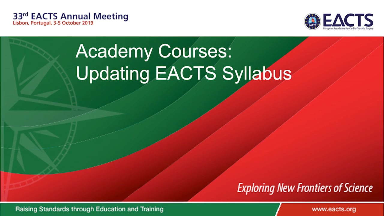 EACTS 2019: Academy Courses: Updating EACTS Syllabus on Vimeo