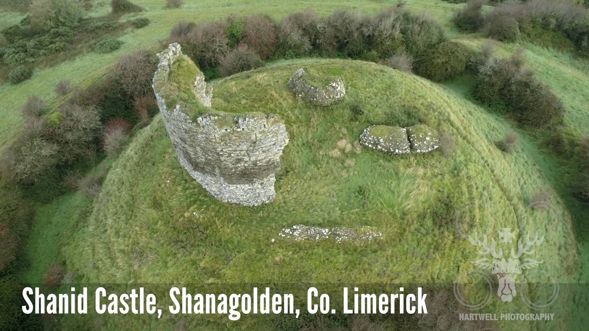 Ruins of Shanid Castle, Shanagolden, Limerick, Ireland. (DJI Phantom 4 ...