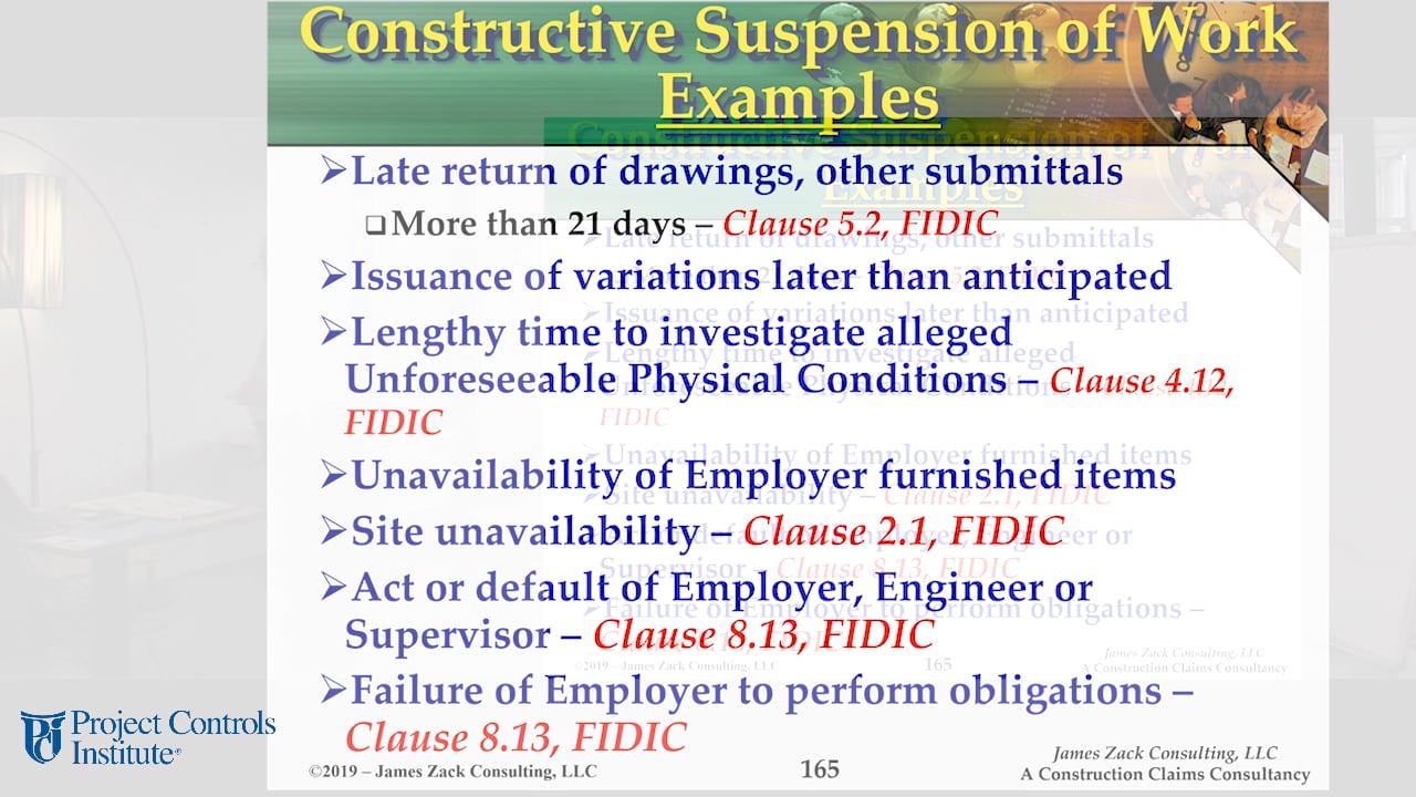 11. constructive suspension of work claims on Vimeo