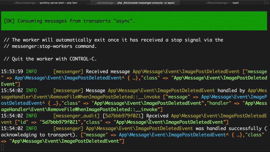 JSON, Message Headers & Serializer Options > Messenger! Queue work for Later | SymfonyCasts