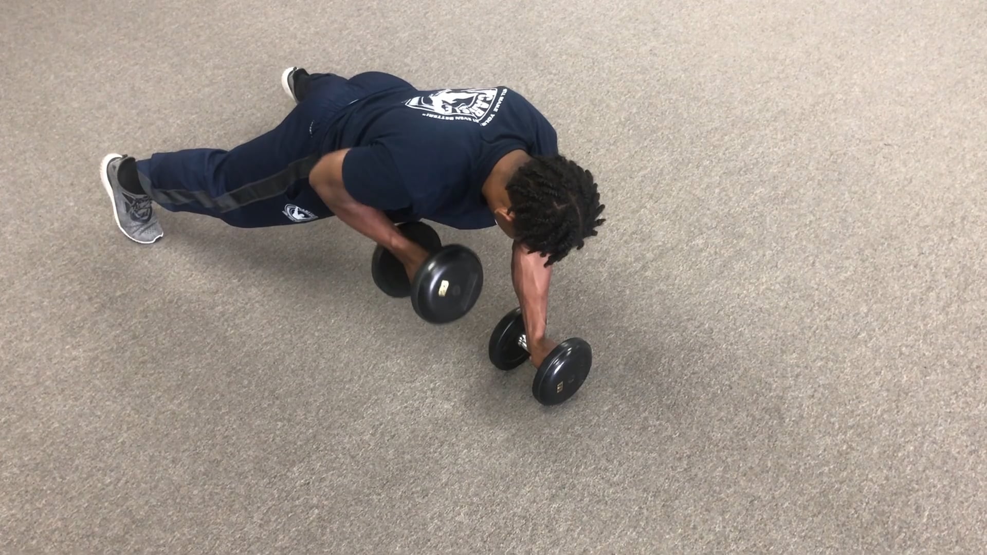 DB Push-Up Position to Row on Vimeo