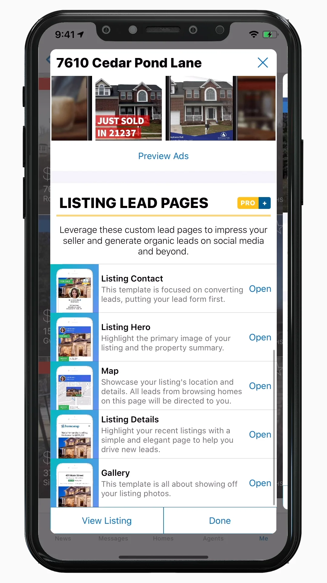 Listing Management Center