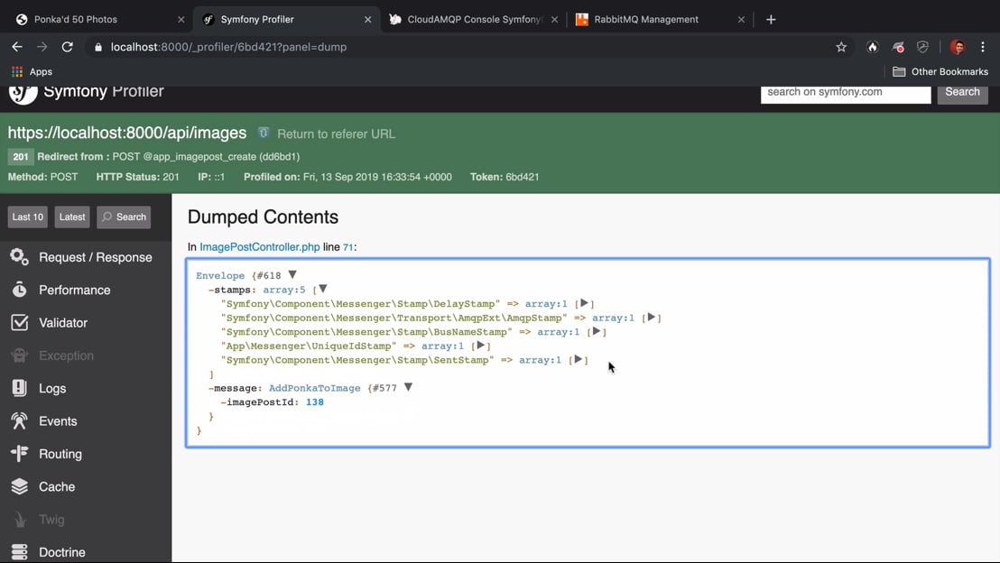 The Lifecycle of a Message & its Stamps > Messenger! Queue work for Later | SymfonyCasts