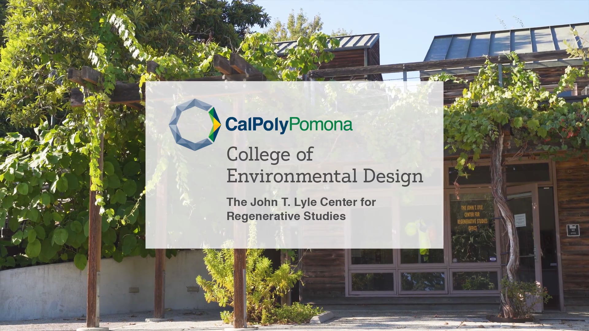 Lyle Center for Regenerative Studies on Vimeo