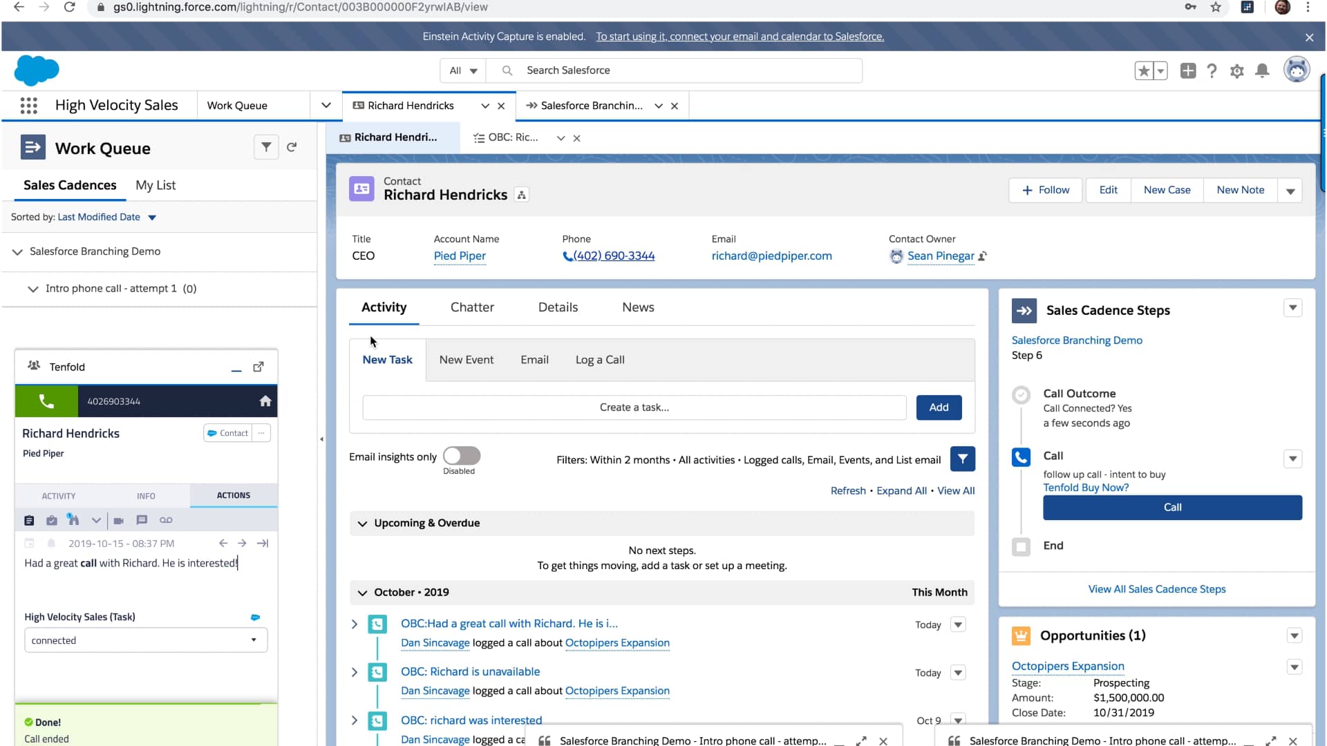 Tenfold NextGen CTI for Salesforce High Velocity Sales (HVS) on Vimeo