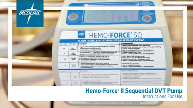Hemo-Force II Sequential DVT Pump instructions for use, Spanish on Vimeo
