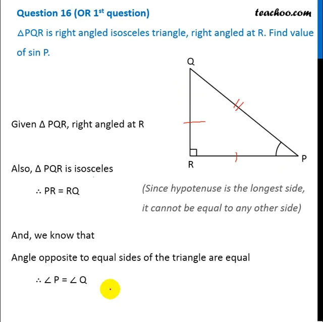 Right Angled Isosceles Triangle