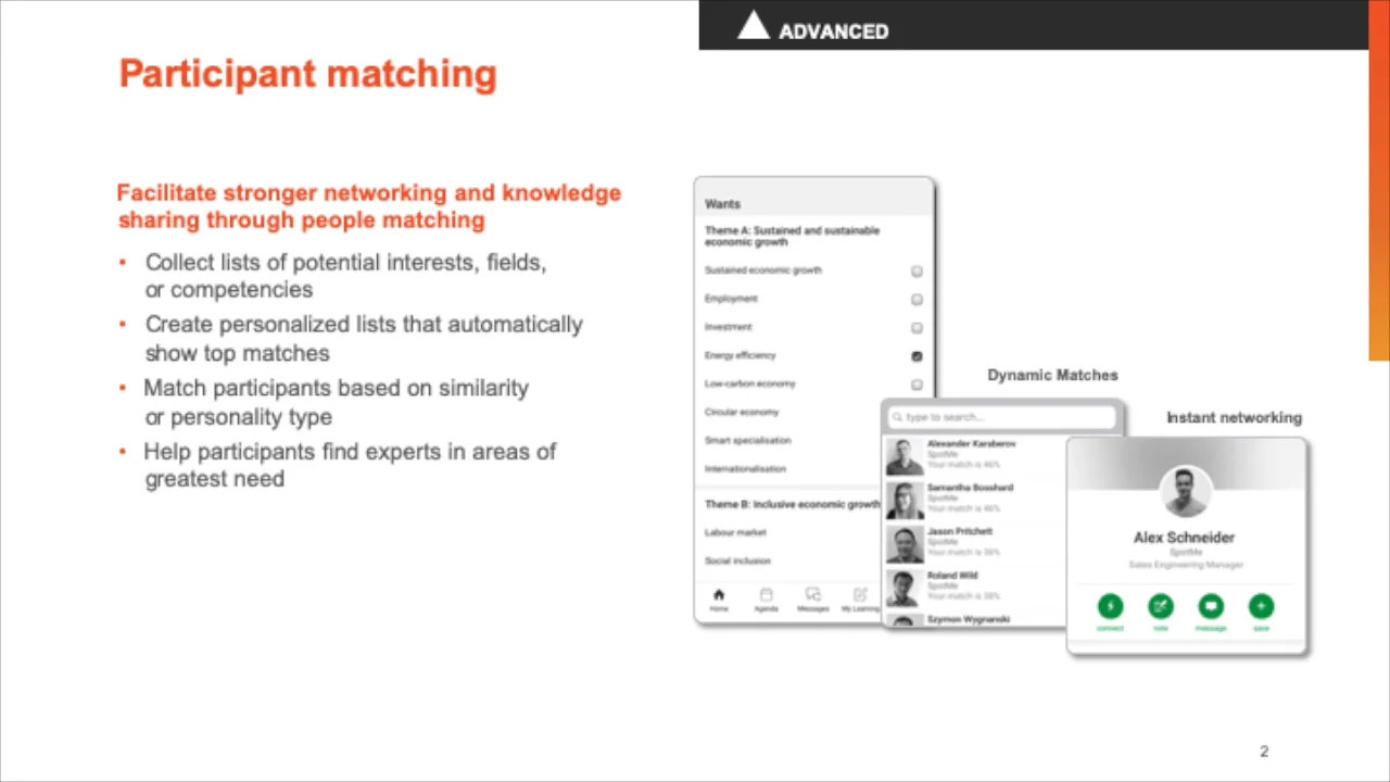 Participant matching on Vimeo