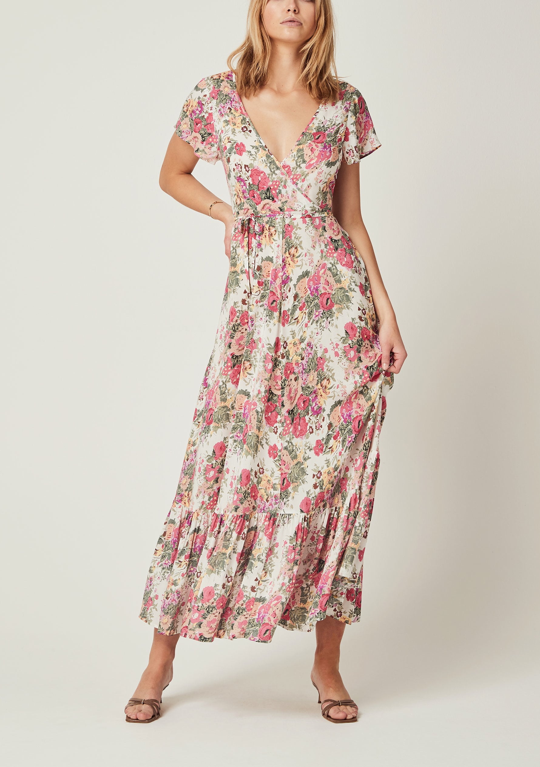 Provence Faux Wrap Maxi Dress Natural on Vimeo