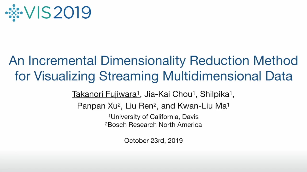 InfoVis 2019: An Incremental Dimensionality Reduction Method for Visualizing Streaming ...