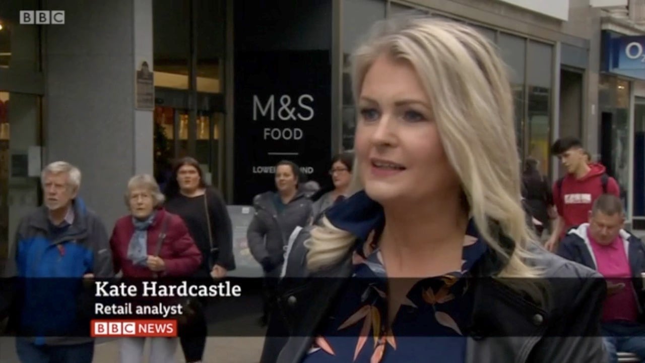 Kate Hardcastle MBE - BBC News at Six - M&S - 06-11-19 - The Customer ...