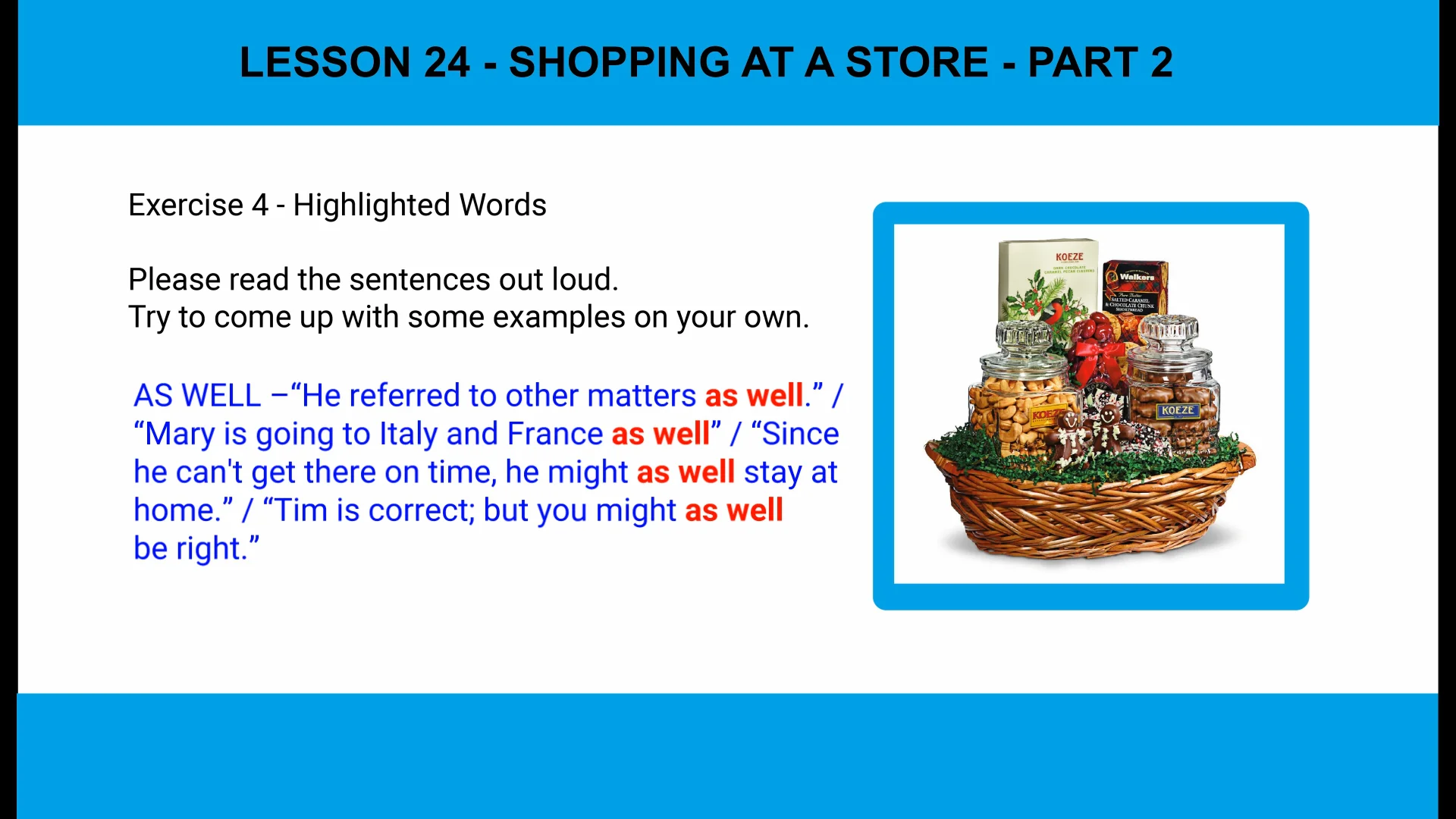 LESSON 24 - SHOPPING AT A STORE -PART 2-v2