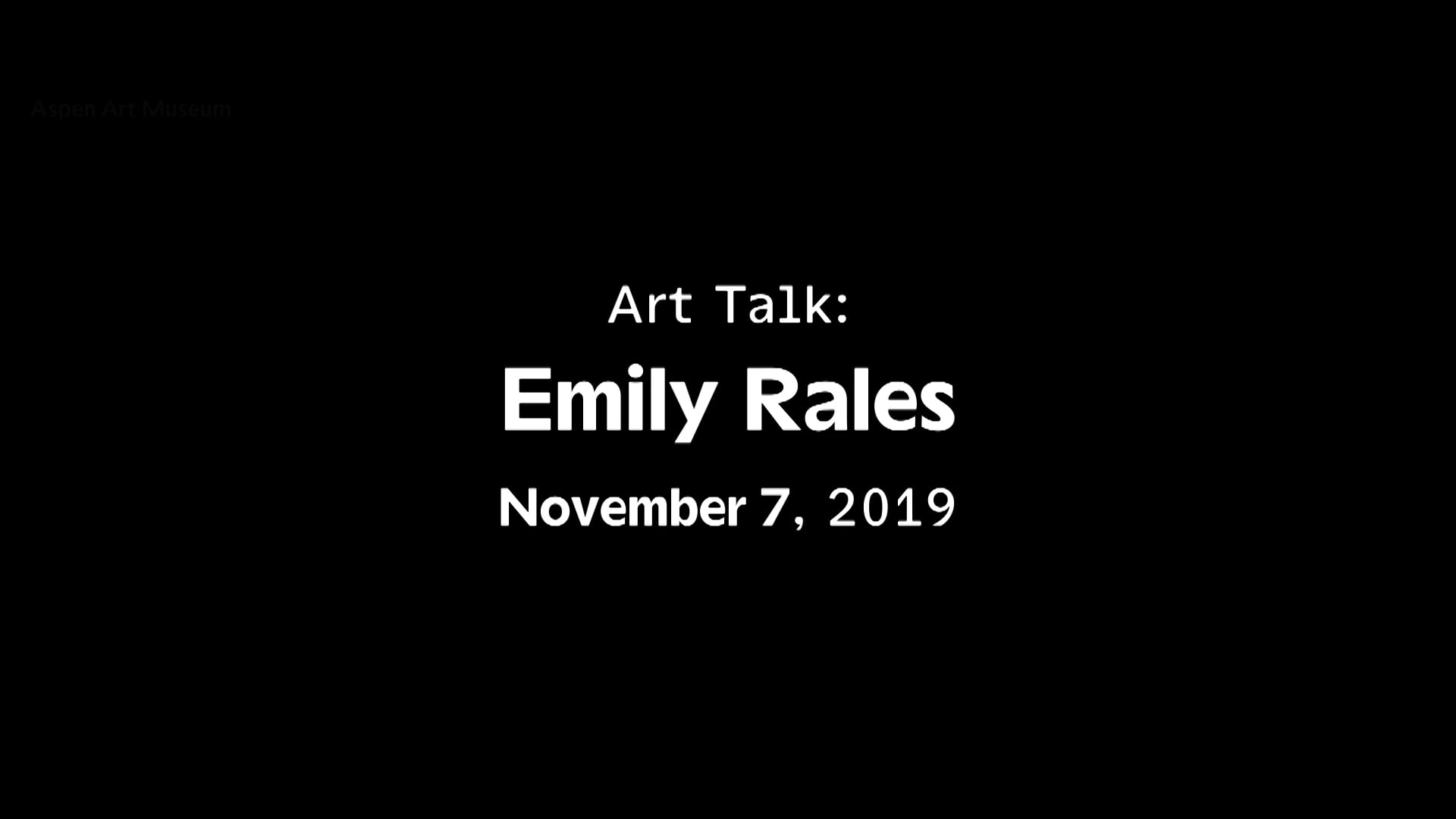 Art Talk: Emily Rales on Vimeo