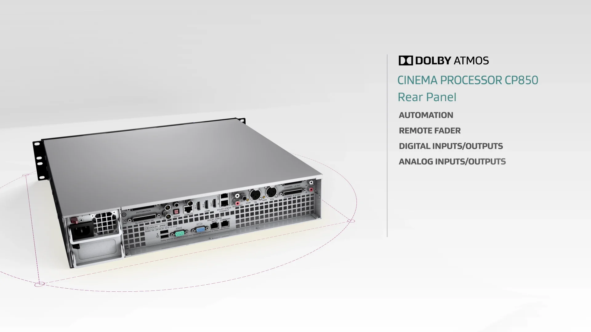 Dolby Atmos - DOLBY ATMOS - 3.3 Cinema Processor CP850: Rear Panel on Vimeo