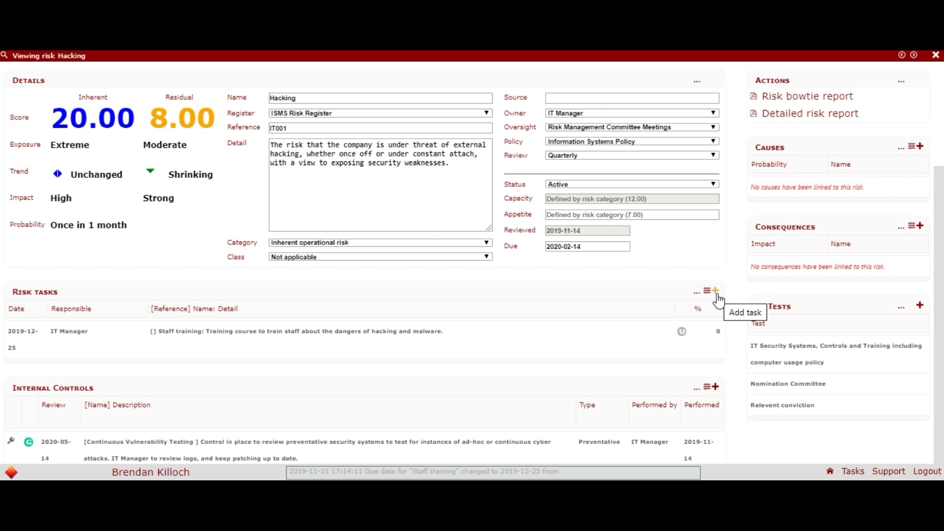 [VIDEO] Risk Screen (Risk Tasks Panel) on Vimeo