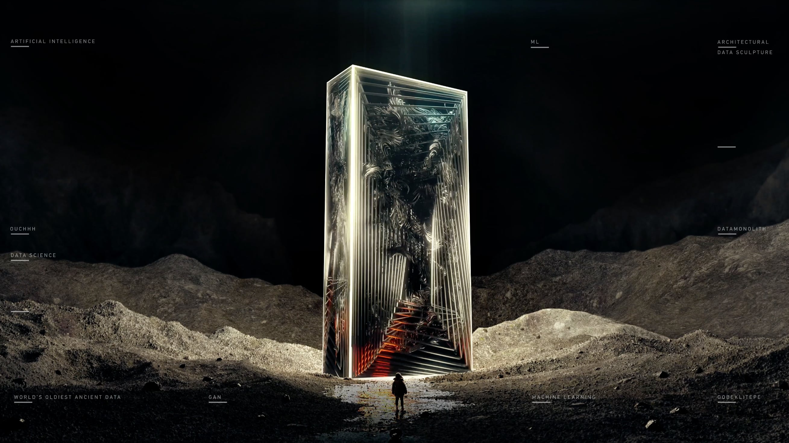 DATAMONOLITH_AI Architectural Data Sculpture Installation on Vimeo