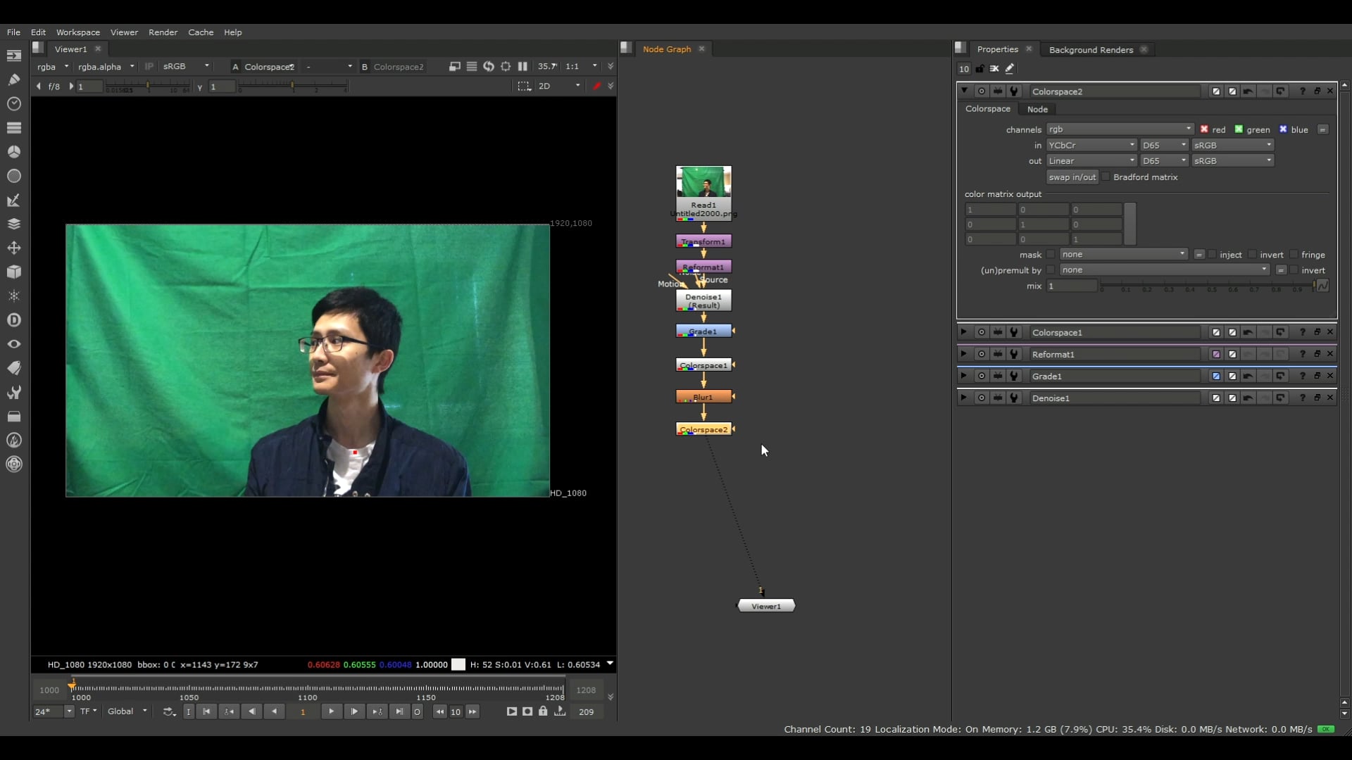 Everyday Practice Day19 - Green Screen Clean Plate In Nuke on Vimeo
