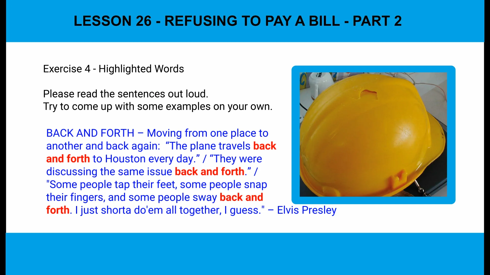 LESSON 26 - REFUSING TO PAY A BILL - PART 2-v2