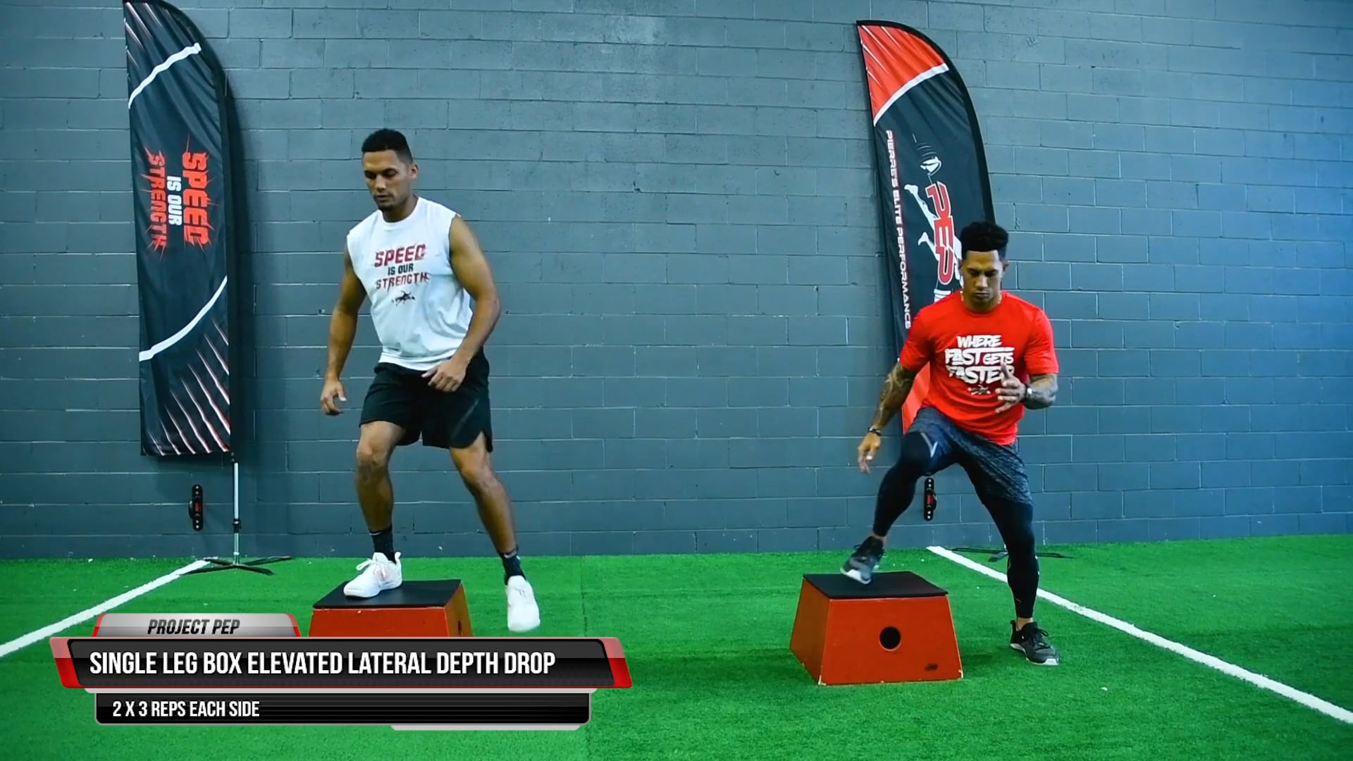 Single Leg Box Elevated Lateral Depth Jump on Vimeo