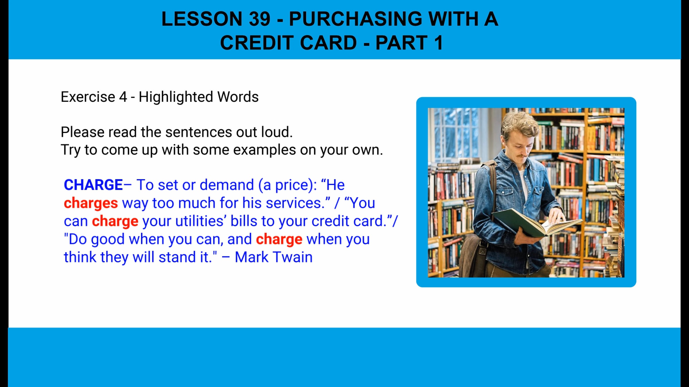 LESSON 39 - PURCHASING WITH A CREDIT CARD - PART 1-v2