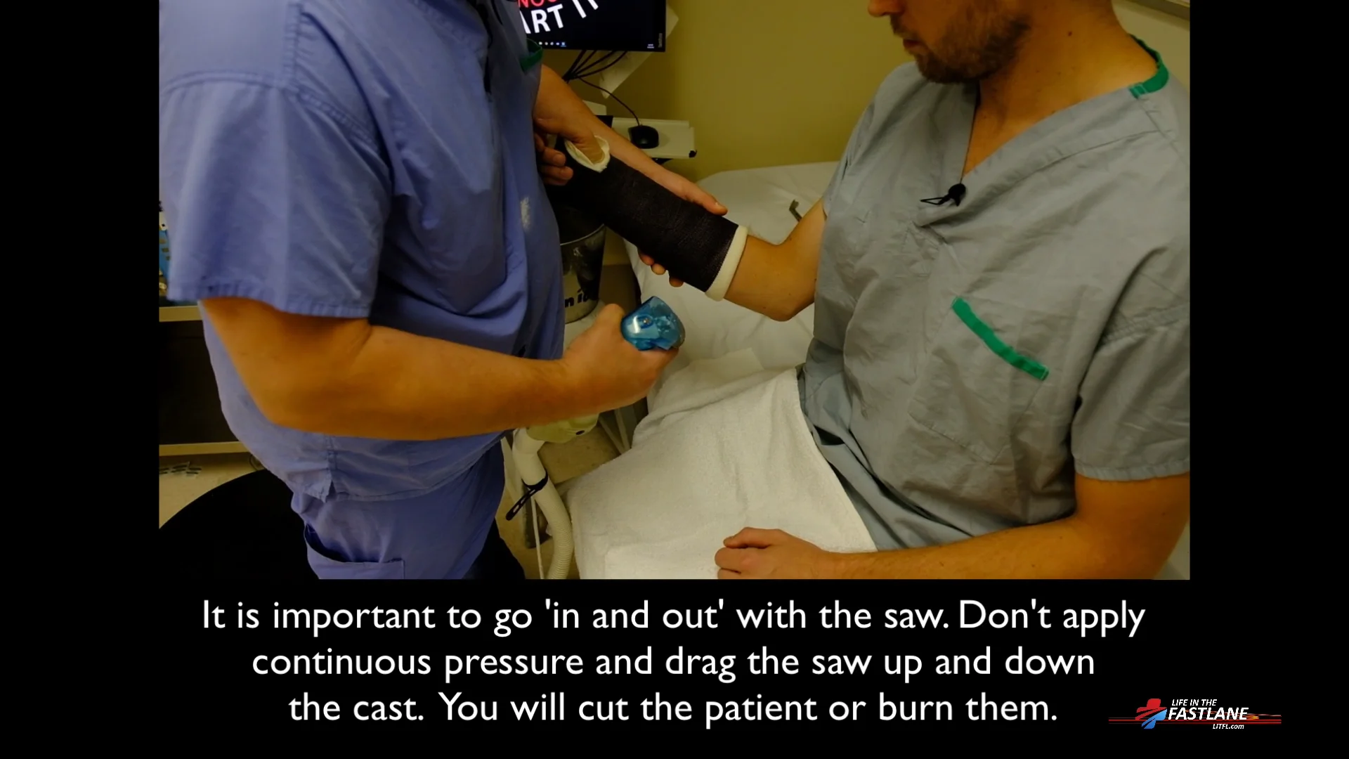 Removal of a below elbow cast