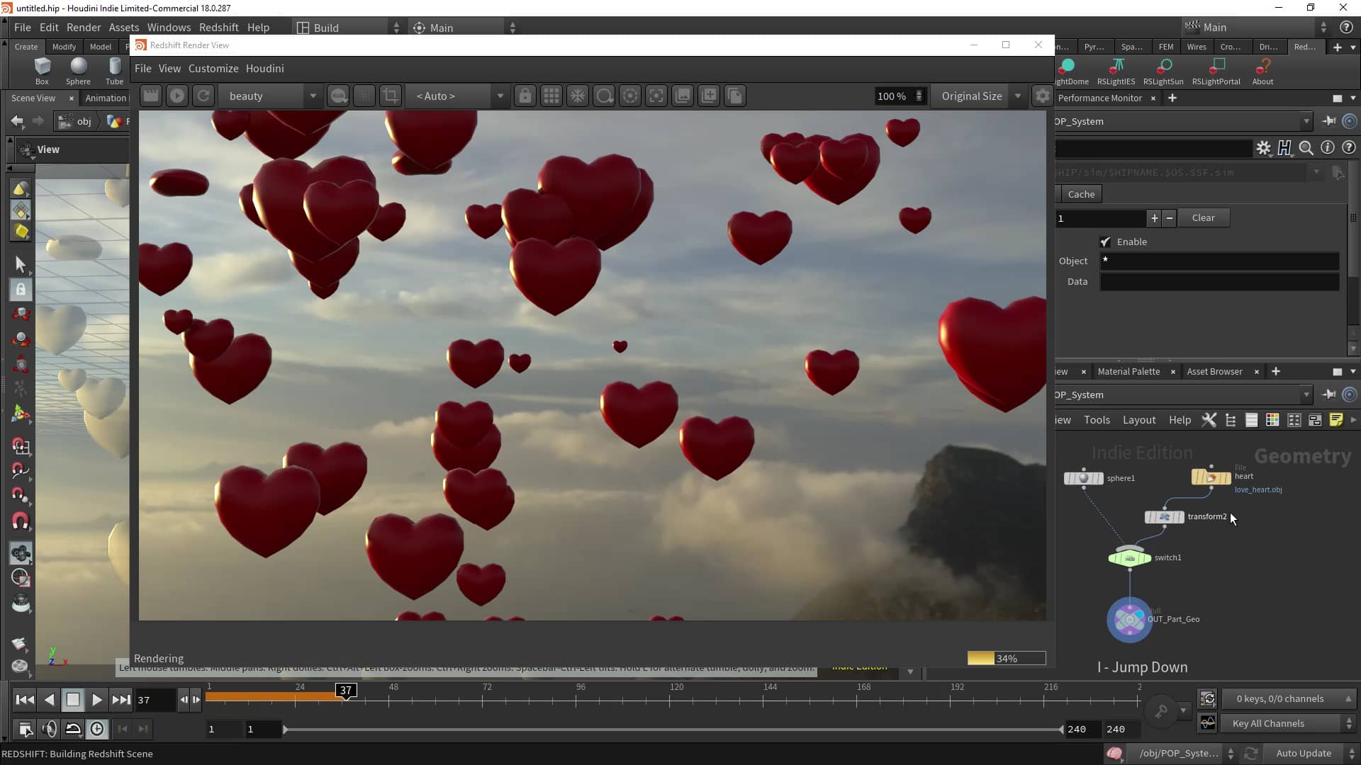 SideFX Houdini 18 - Redshift Render - Instance Objects To Particles on Vimeo