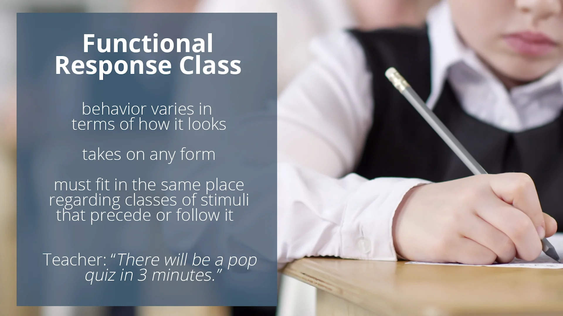 Explainer Video: Stimulus, Behavior, Response Class