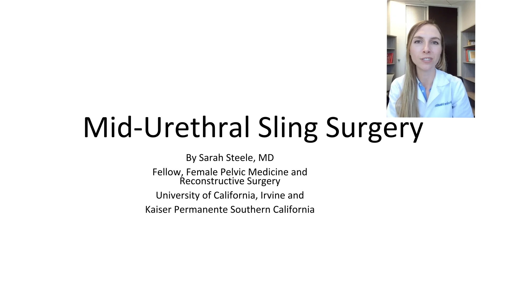 Midurethral Sling Surgery Patient Information Video
