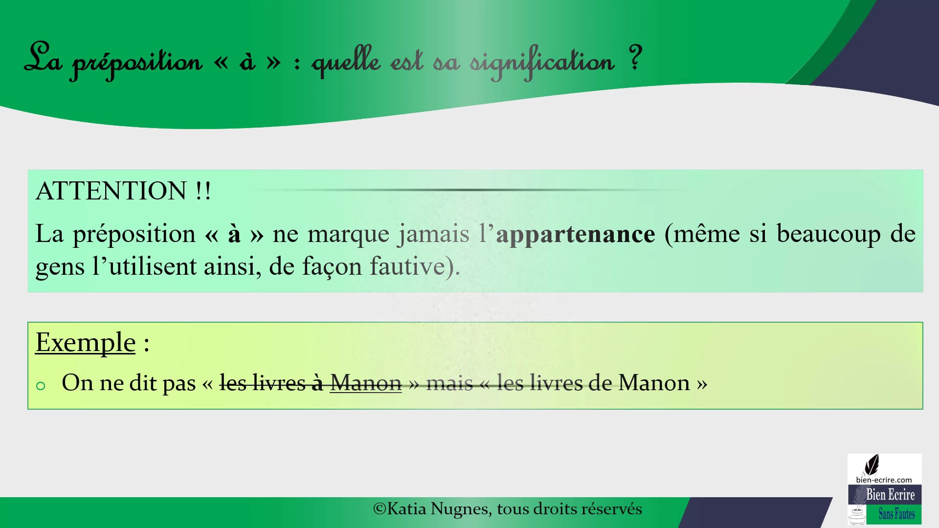 Préposition 3 - à on Vimeo