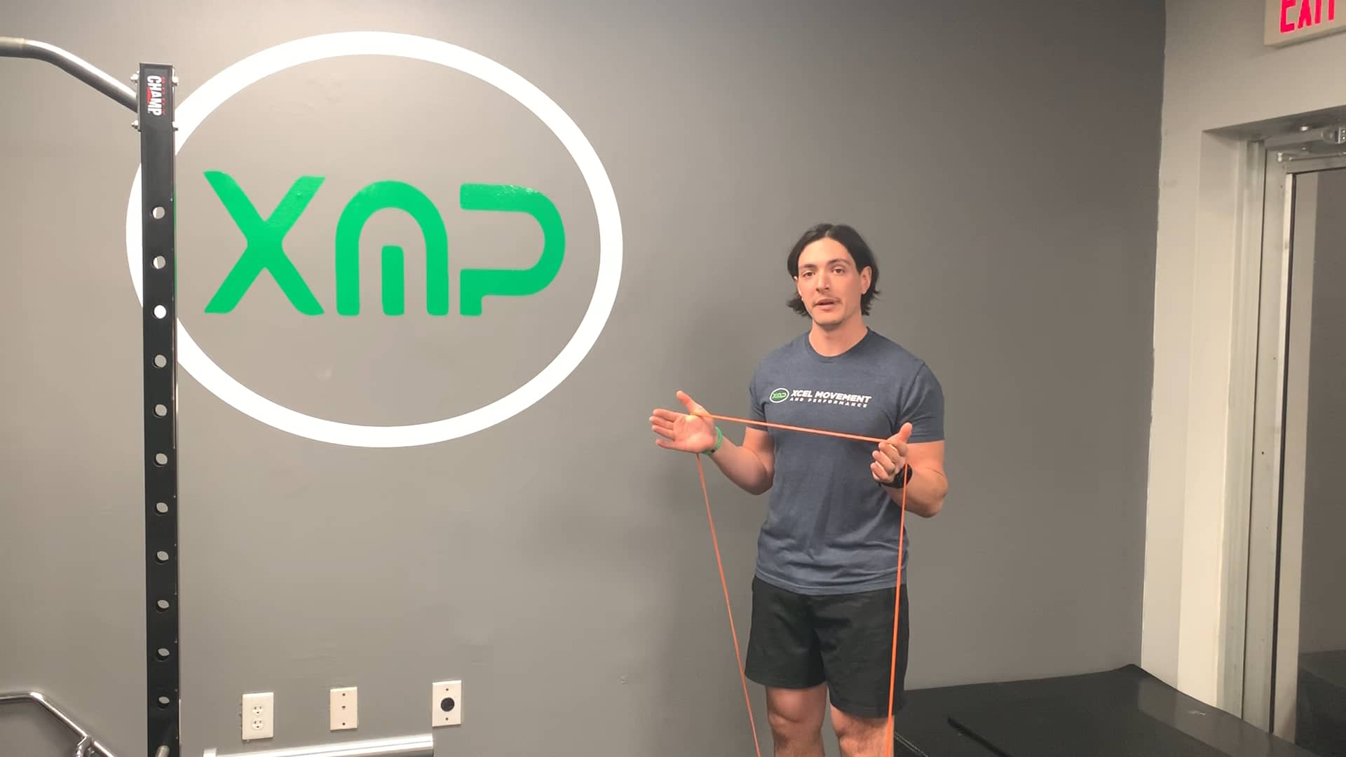 Standing Band Resisted Wall Press on Vimeo