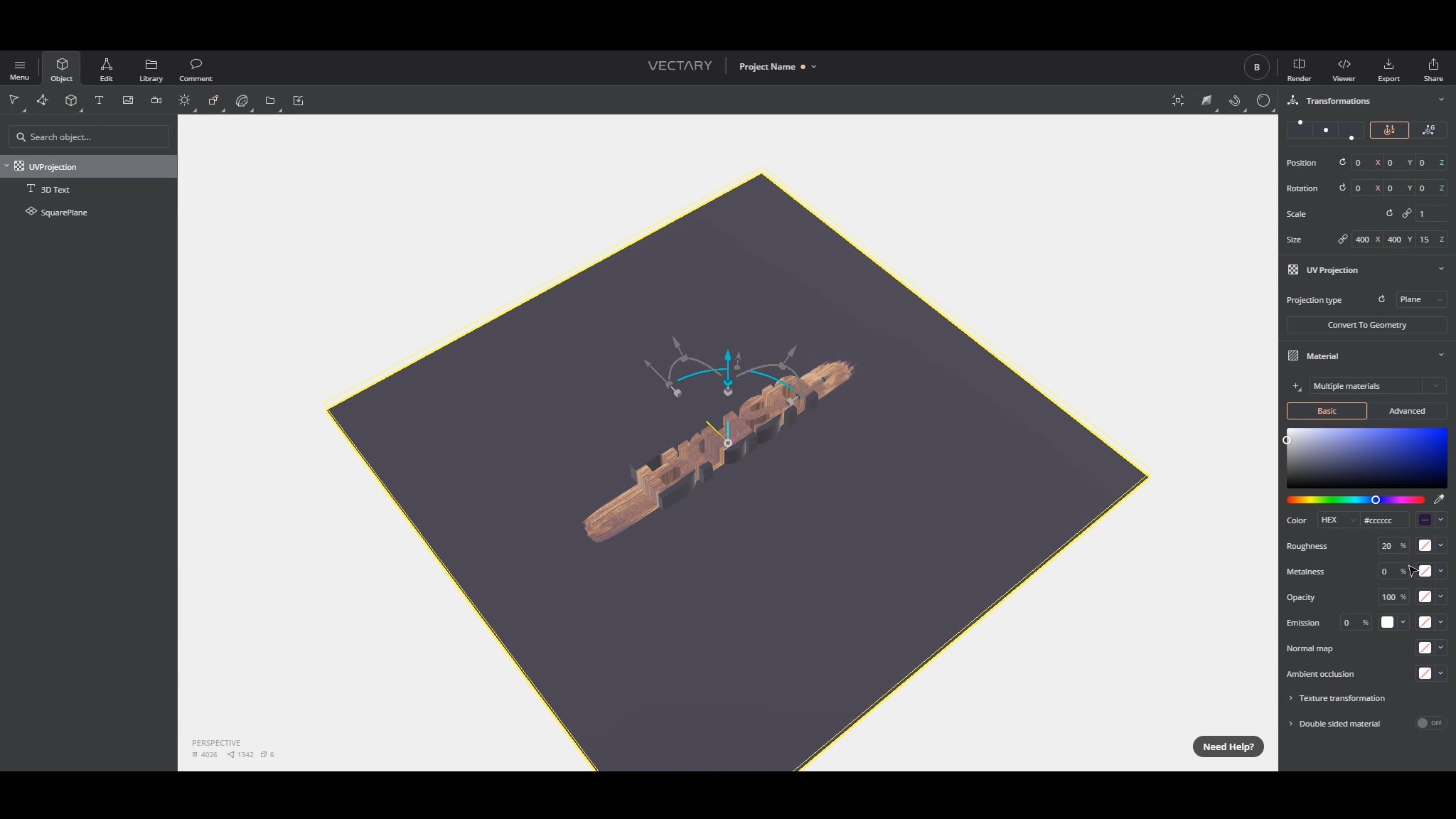 How to use UV mapping on 3D text | Vectary tutorial on Vimeo
