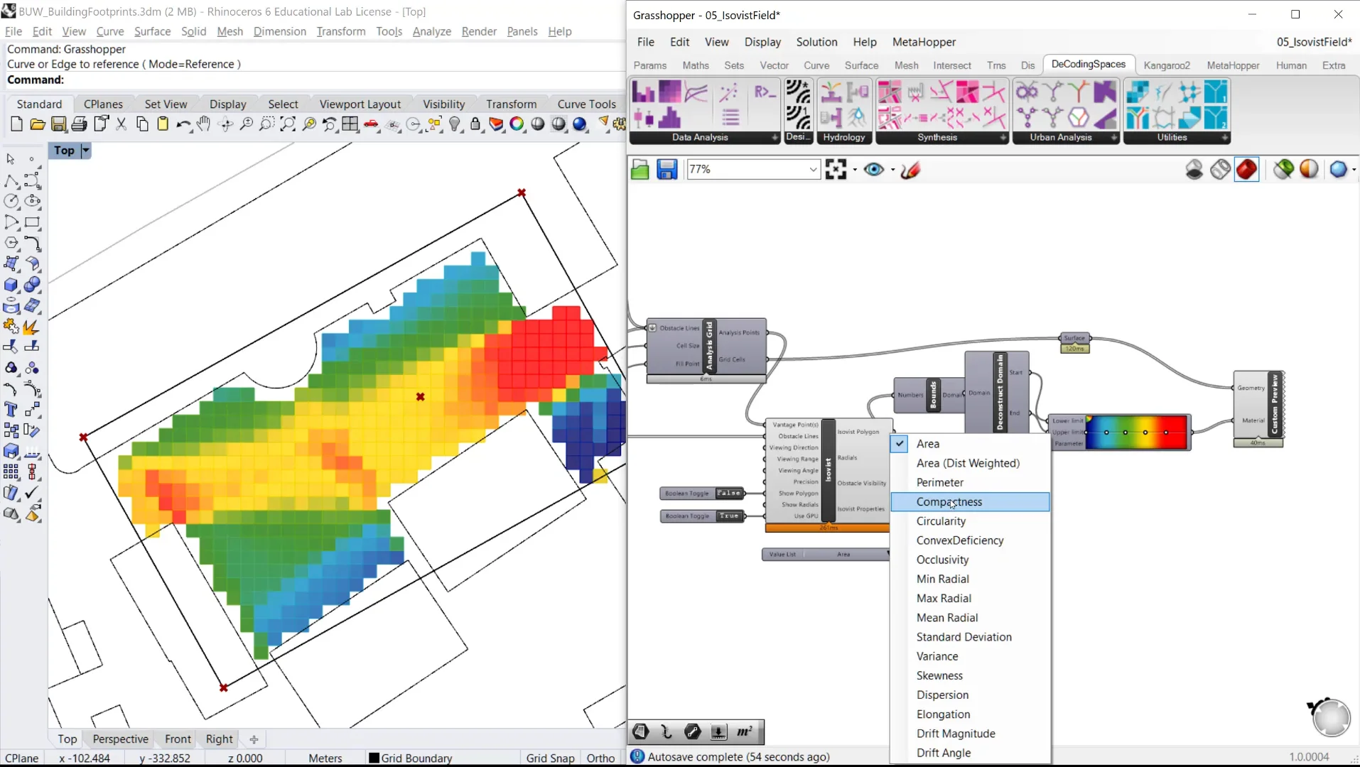 Visibility Analysis - Tutorial - Rhino/Grasshopper - 05 - Isovist Field
