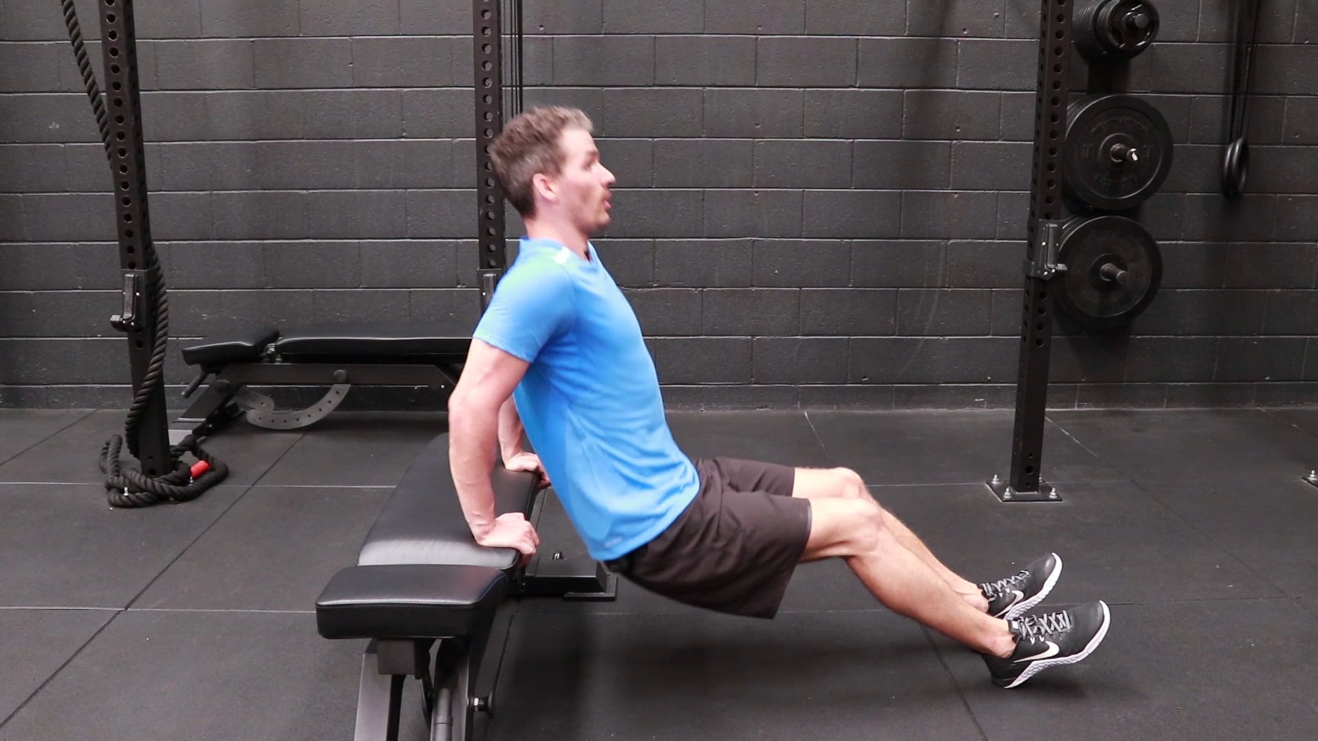 INTRO Dips Off Bench Knees Straight on Vimeo